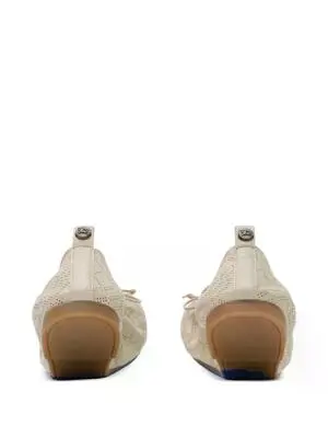 Burberry Check Leather Ballerinas