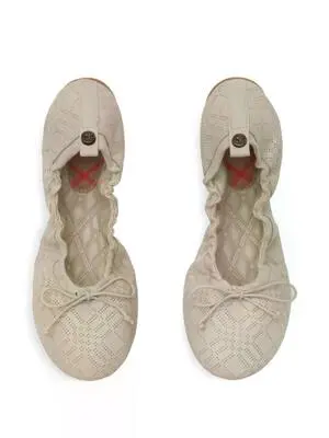 Burberry Check Leather Ballerinas