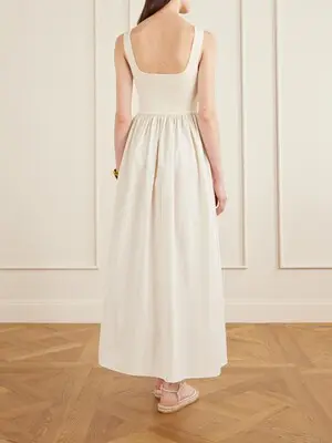 Matteau Stretch-knit And Cotton-poplin Maxi Dress