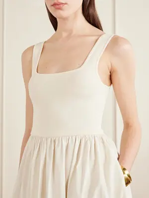 Matteau Stretch-knit And Cotton-poplin Maxi Dress