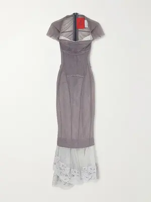 DILARA FINDIKOGLU Cloudy Border" Lace-trimmed Midi Dress