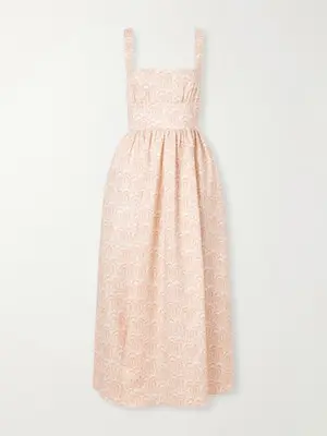 Matteau Matteau Crossback Linen-Blended Maxi Dress Pink