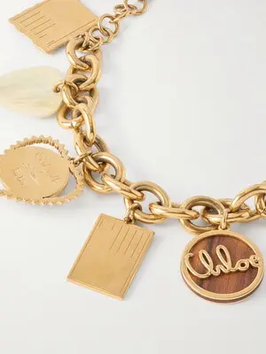 Chloé Gold-tone Enamel Charm Bracelet