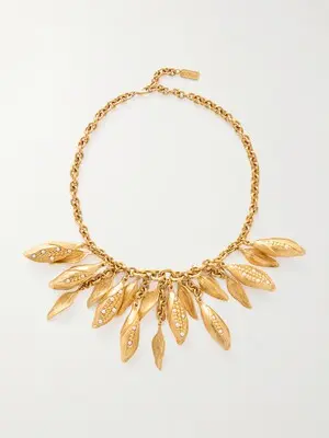 Chloé Plated Leaf Charm Necklace - Gold