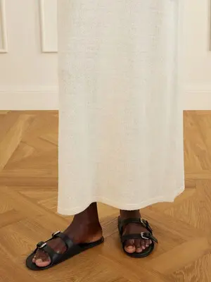 CHRISTEN Buckled Leather Flat Sandals