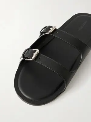 CHRISTEN Buckled Leather Flat Sandals