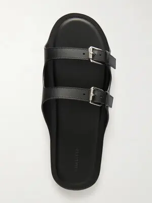 CHRISTEN Buckled Leather Flat Sandals