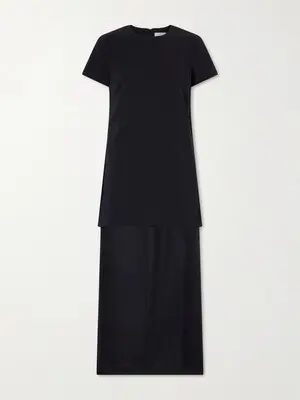 LA LIGNE Crepe And Chiffon Maxi Dress - Black