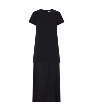 LA LIGNE Crepe And Chiffon Maxi Dress - Black