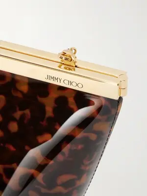 JIMMY CHOO Ganache Animal-print Pvc Clutch - Tortoiseshell