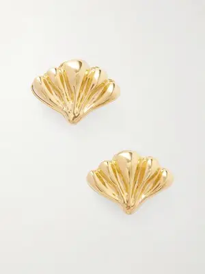 Chloé Sculptural Shell Earrings - Gold