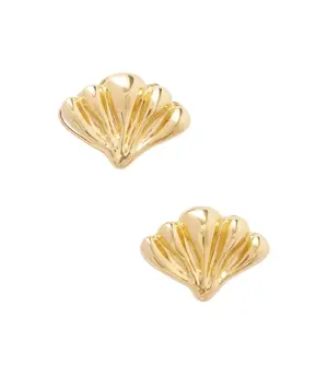 Chloé Sculptural Shell Earrings - Gold