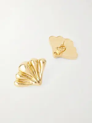 Chloé Sculptural Shell Earrings - Gold