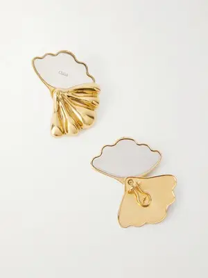 Chloé Sculptural Shell Earrings - Gold