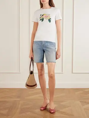 Chloé La Plage" Printed Cotton Jersey T-shirt - White