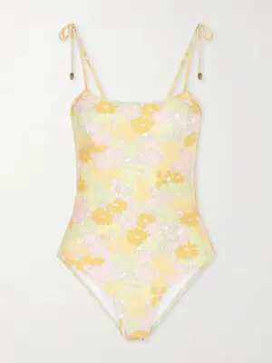 Chloé Floral Print One-piece Swimsuit - Yellow
