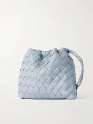 Bottega Veneta Intrecciato Leather Pouch - Blue
