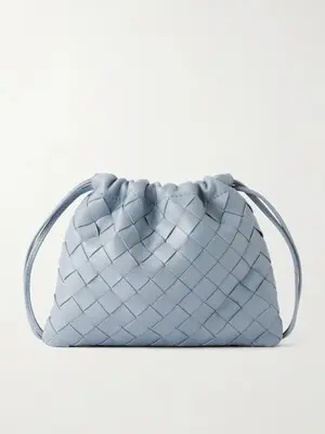 Bottega Veneta Intrecciato Leather Pouch - Blue