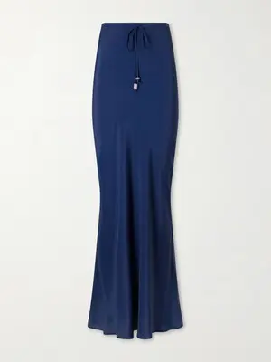 Bernadette Emily Satin Maxi Skirt - Blue