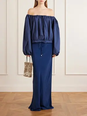 Bernadette Emily Satin Maxi Skirt - Blue