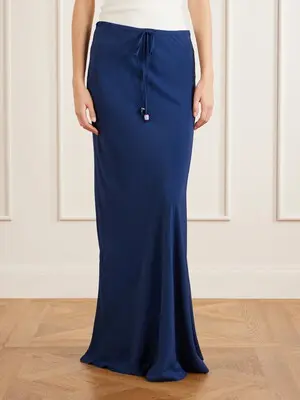 Bernadette Emily Satin Maxi Skirt - Blue