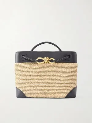 Bottega Veneta Small Raffia Tote With Leather Trims - Neutrals