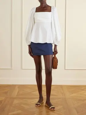 Carolina Herrera Cotton-blend Poplin Blouse With Voluminous Sleeves