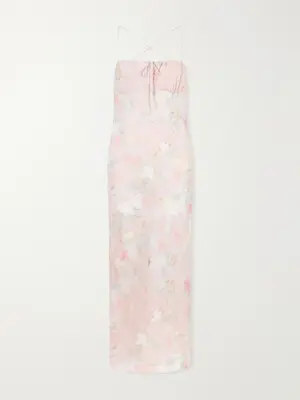 Bernadette Riri Floral-print Silk Midi Dress - Pink