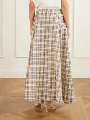 Bernadette Checked Seersucker Maxi Skirt