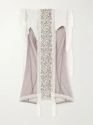DILARA FINDIKOGLU Past Edges" Lace-trimmed Mesh Midi Skirt
