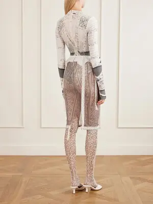 DILARA FINDIKOGLU Past Edges' Lace-trimmed Stretch-jersey Bodysuit