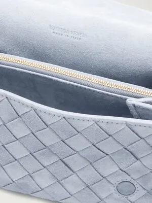 Bottega Veneta Notturno Intrecciato Suede Shoulder Bag