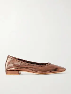 MARYAM NASSIR ZADEH Serafina Leather Ballet Flats - Metallic