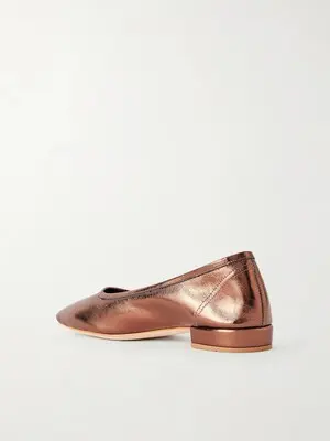 MARYAM NASSIR ZADEH Serafina Leather Ballet Flats - Metallic