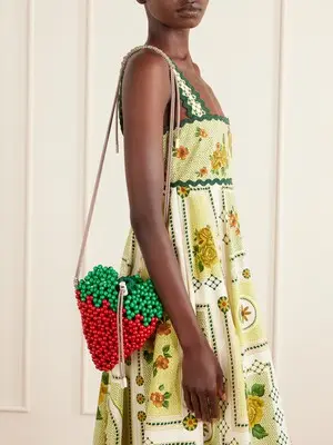 ALEMAIS Strawberry Beaded Shoulder Bag