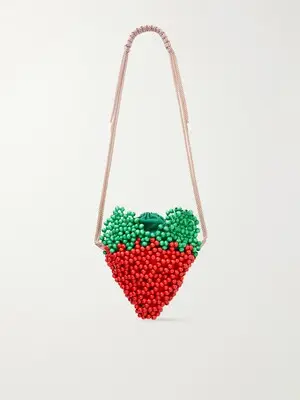 ALEMAIS Strawberry Beaded Shoulder Bag
