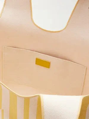 Chloé Striped Canvas Shoulder Bag With Leather Trim - Yellow