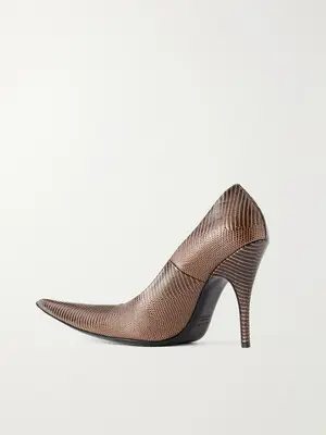 Acne Studios Snake-effect Leather Pointed Toe Pumps