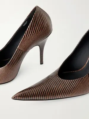 Acne Studios Snake-effect Leather Pointed Toe Pumps