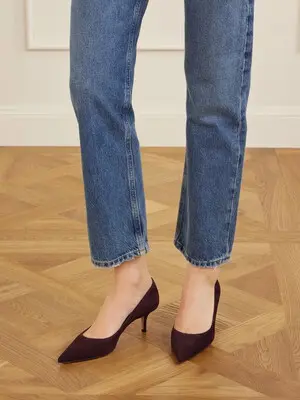 GIANVITO ROSSI 55 Suede Pumps - Burgundy