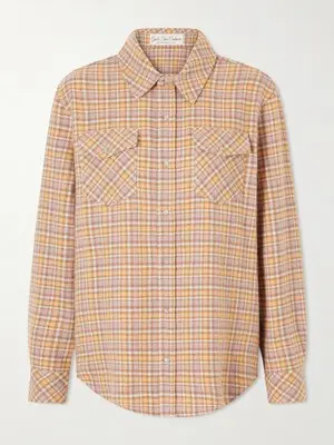 GOD’S TRUE CASHMERE God's True Cashmere Checked Cashmere Shirt - Orange