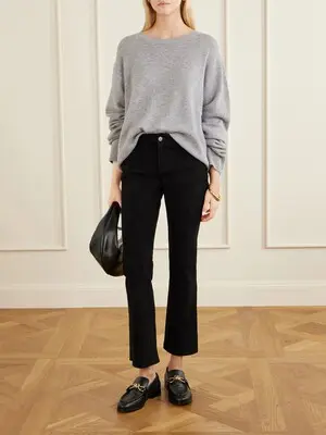Stouls Dean Suede Flared Pants - Black