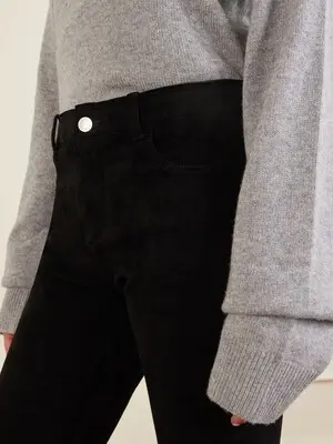 Stouls Dean Suede Flared Pants - Black