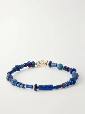 Luis Morais 14 Karat Gold And Lapis Lazuli Beaded Bracelet