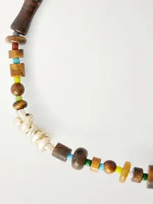 Luis Morais 14-karat Gold Tiger's Eye Beaded Bracelet