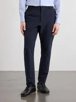 Nn07 Billie Straight-leg Seersucker Drawstring Trousers