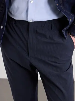 Nn07 Billie Straight-leg Seersucker Drawstring Trousers