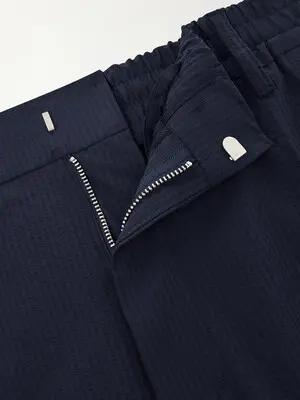 Nn07 Billie Straight-leg Seersucker Drawstring Trousers
