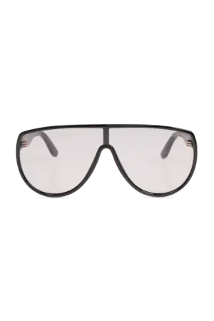 TOM FORD Oversized Full Rim Acetate Sunglasses With Metal Elements - Black