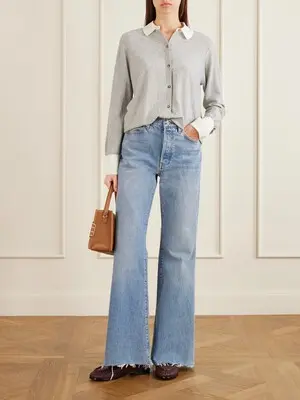 FRAME The Lax High-rise Flared Jeans - Blue